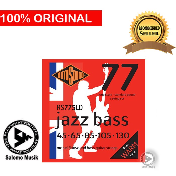 Jual Senar Bass ROTOSOUND RS775LD 45-130 FLATWOUND 5 STRING Original ...