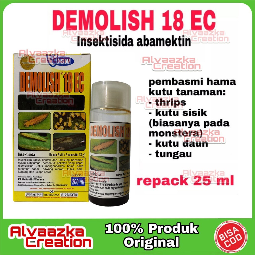Jual DEMOLISH 18EC repack 25 ml insektisida abamektin pembasmi hama ...