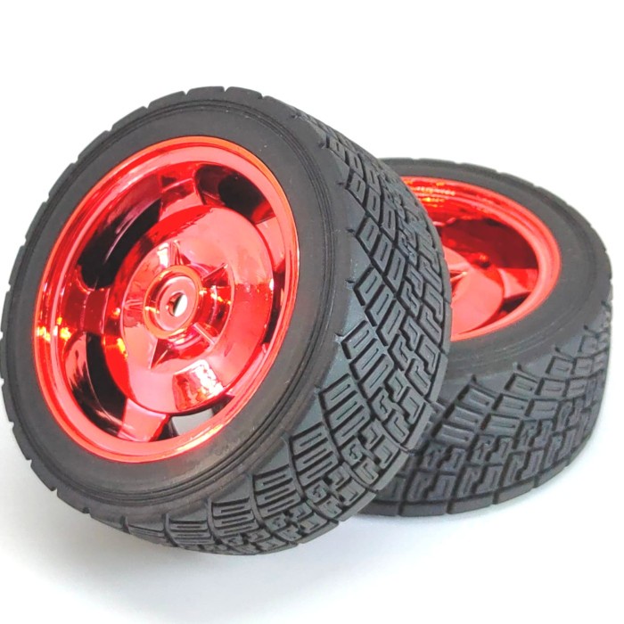 Jual Roda Robot Smart Car 82mm Red RC Whell Velg Ban Karet Radial ...