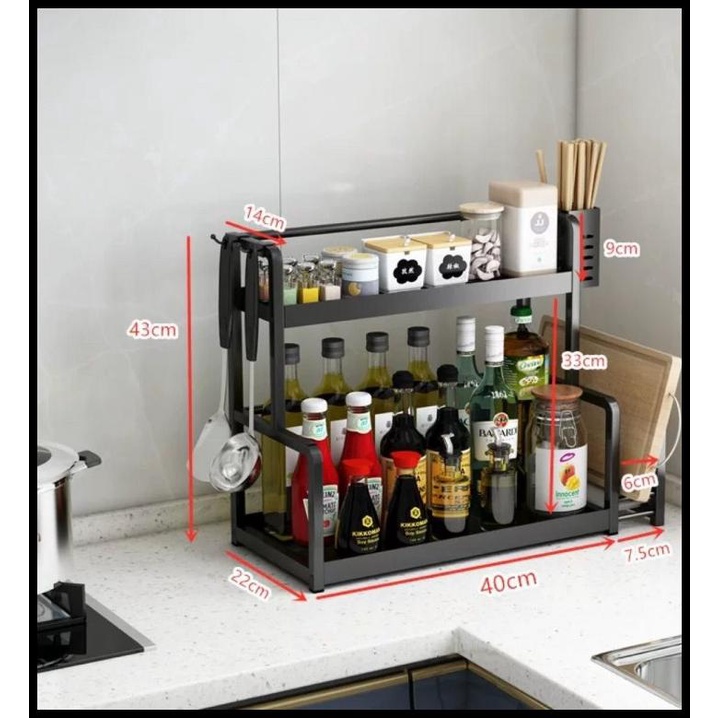 Jual Rak Kitchen Penyimpanan Bumbu Dapur Rak Stainless Steel Rak Besi ...