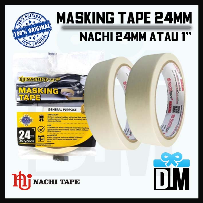 Jual MASKING TAPE 24 mm Solasi Lakban Selotip Label Sticker Roll Kertas ...