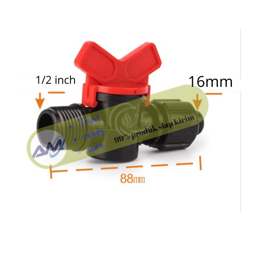 Jual Taman Drip Tape Valve Male 1/2 Inch Ke Lock 16Mm | Shopee Indonesia