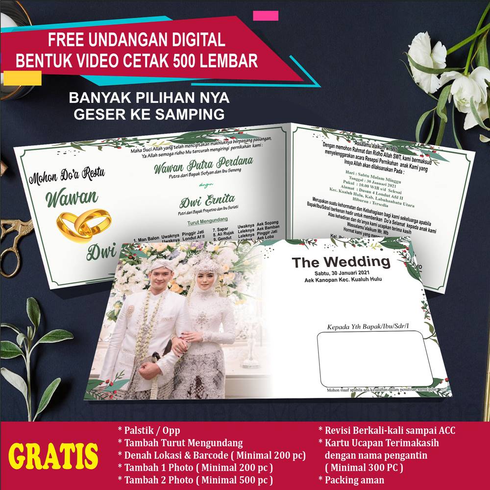 Jual Cetak Undangan Pernikahan Bisa Untuk Resepsi dan Ngunduh undangan ...