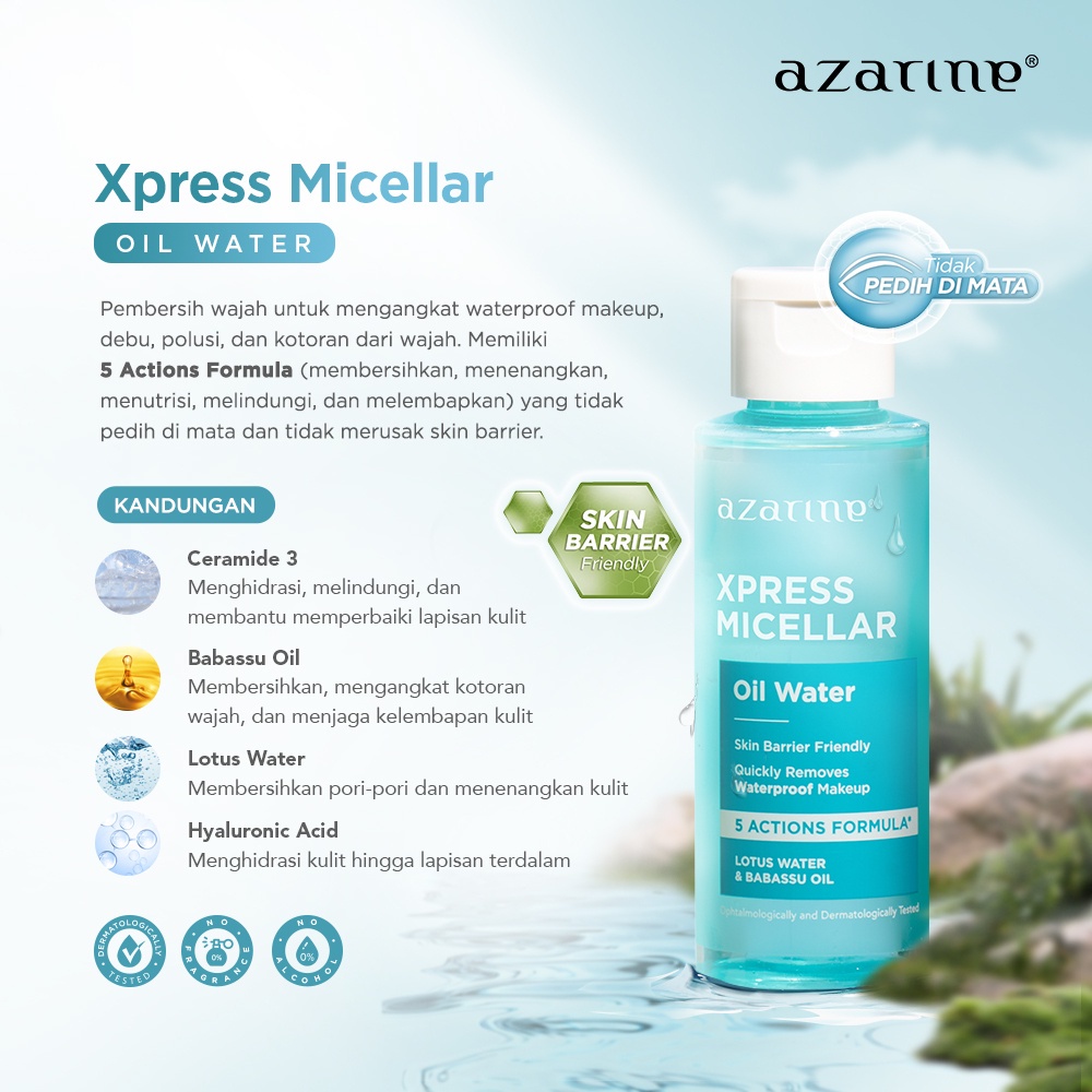 Jual Azarine Xpress Micellar Oil Water / Ceramoist Botanical Micellar ...