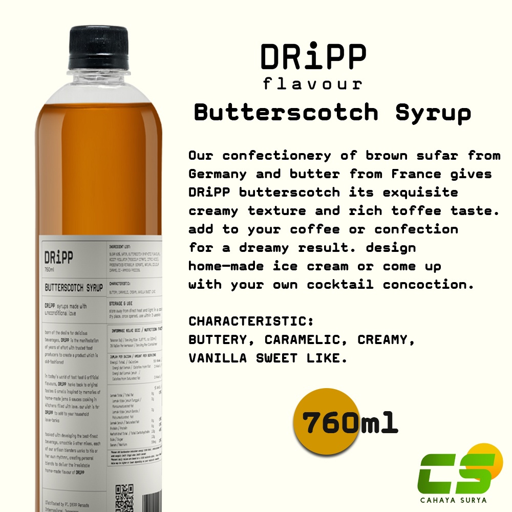Jual Dripp Sirup / Syrup - Butterscotch Syrup 760 ml | Shopee Indonesia