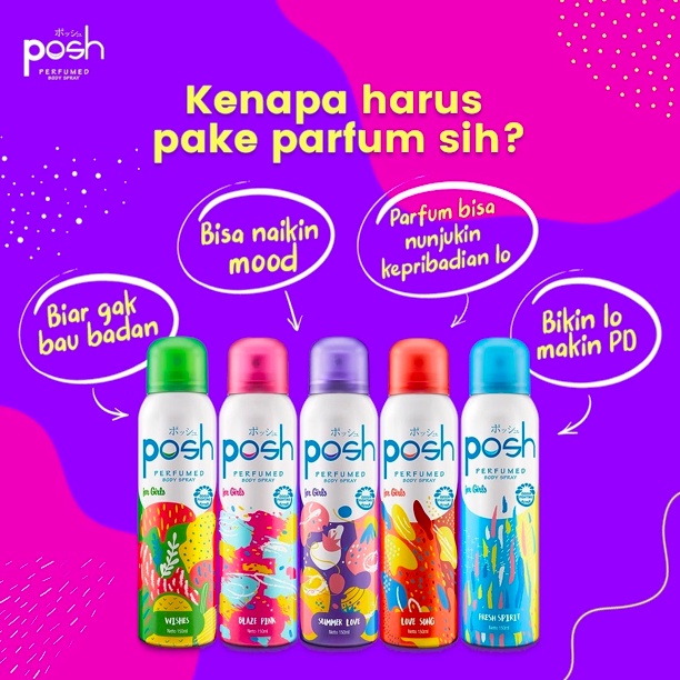 Jual POSH Body Spray 150ml | Men / Girl / Hijab / Fascinate parfum ...