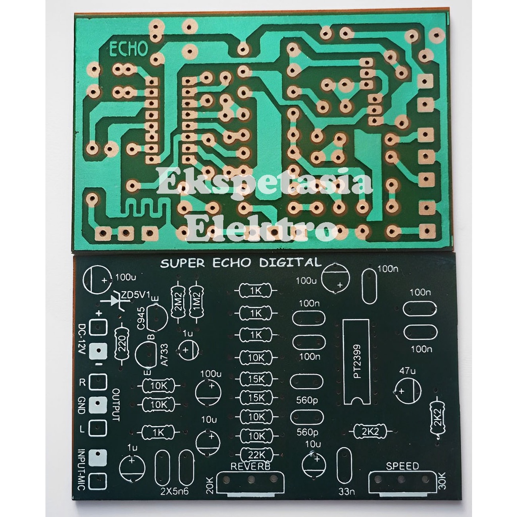 Jual PCB Super Echo Digital 2 Potensio DC 12 VOLT | Shopee Indonesia
