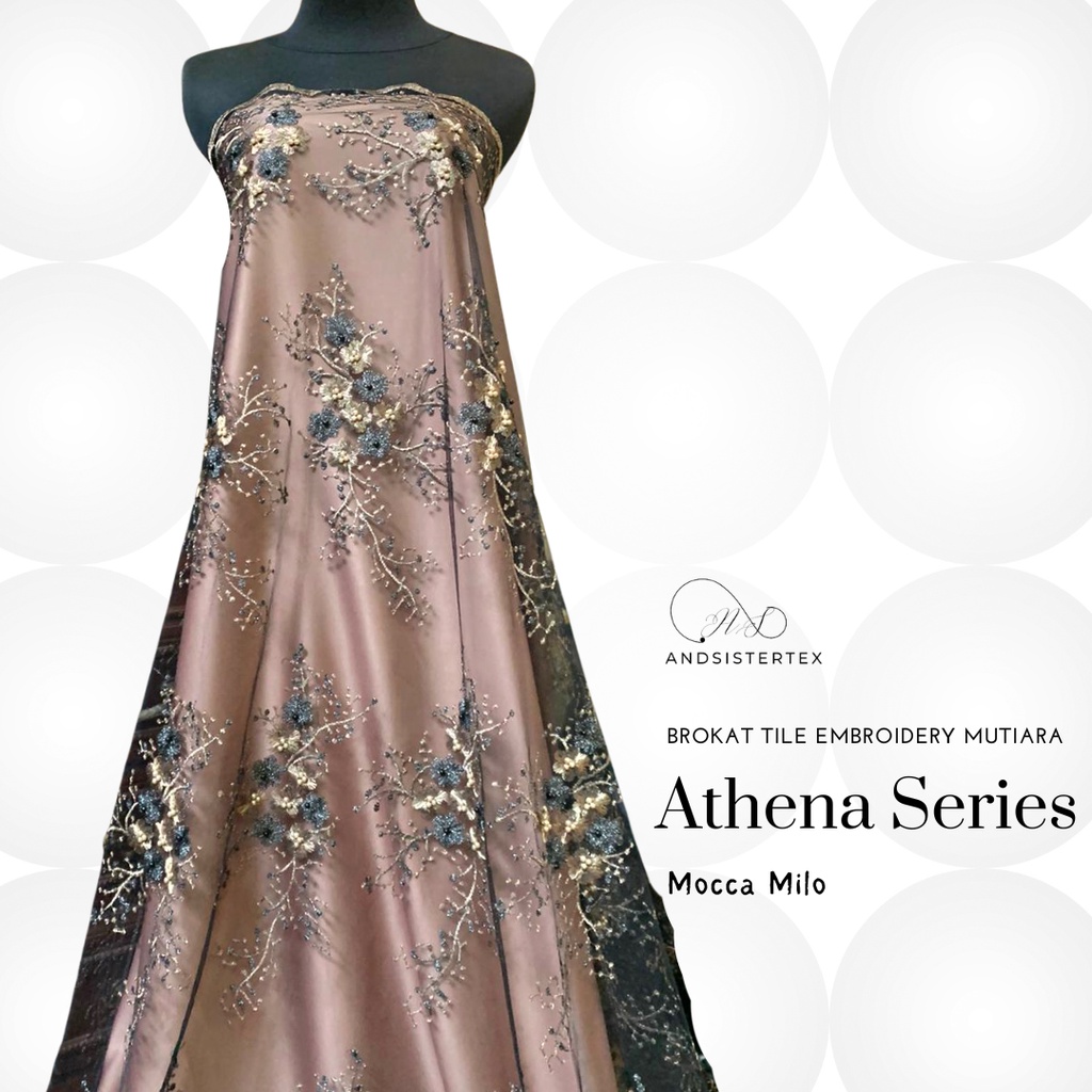 Jual Bahan Kebaya Mewah 2 TONE Brokat Dasar warna Hitam Tile Embroidery ...