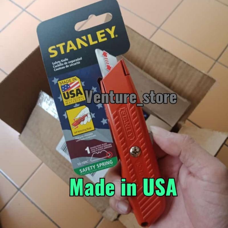 Jual Pisau Cutter InterLock Self Stanley 10-189C Retracting Utility ...