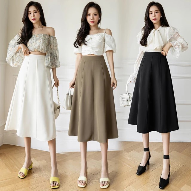 Jual ALEEYA Rok Midi Korean Style 7/8 / RAYA Skirt Suede (2520 ...