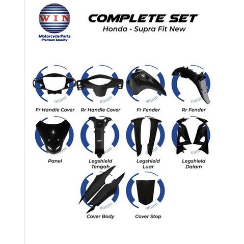 Jual FULL SET BODY SUPRA FIT NEW HITAM CAKRAM / COMPLETE SET BODY SUPRA ...