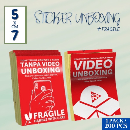 Jual STICKER STIKER UNBOXING +FRAGILE | LABEL TEMPELAN VIDEO BUKA PAKET ...