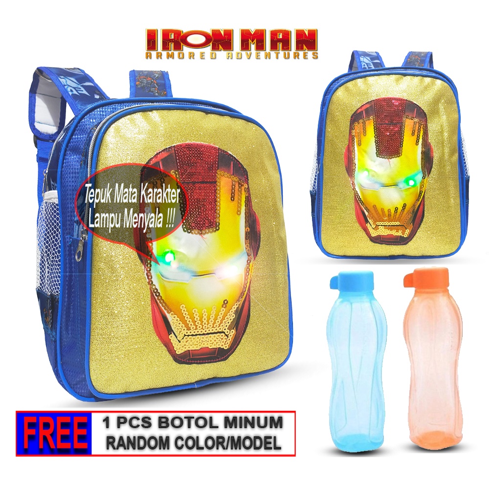 Jual Tas Ransel Anak Laki laki Sekolah LED IRON MAN- Ransel Sekolah TK ...