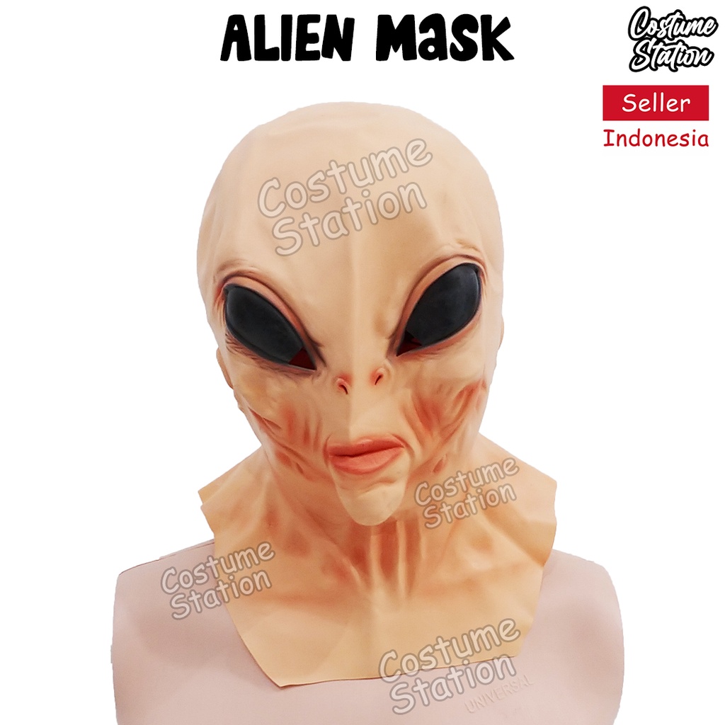 Jual Topeng Alien Human / Mask Latex Manusia Setan Hantu UFO Kostum ...