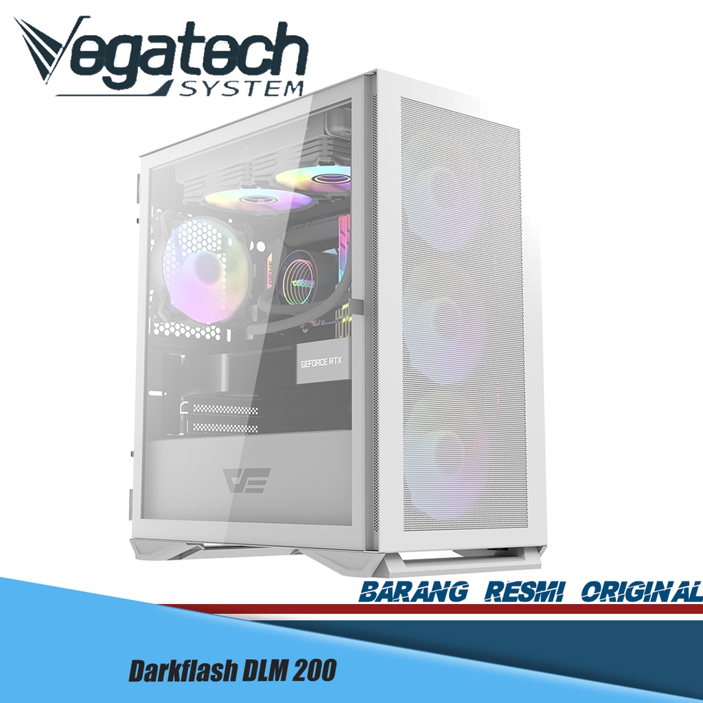 Jual Casing DarkFlash DLM200 White - M-Atx Case PC | Shopee Indonesia