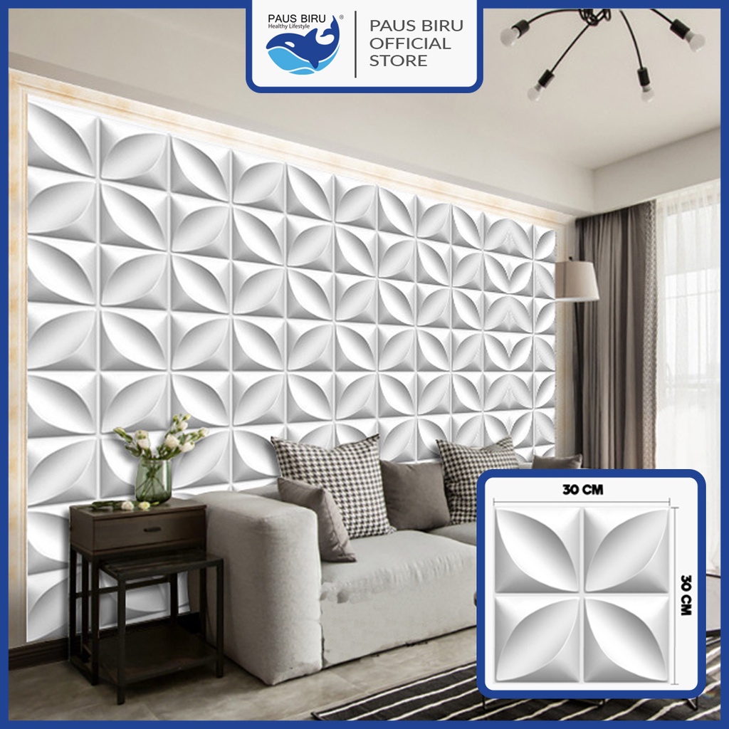Jual Paus Biru - Wall Panel 3D PVC Wallpanel Wallpaper Dinding 30x30cm ...