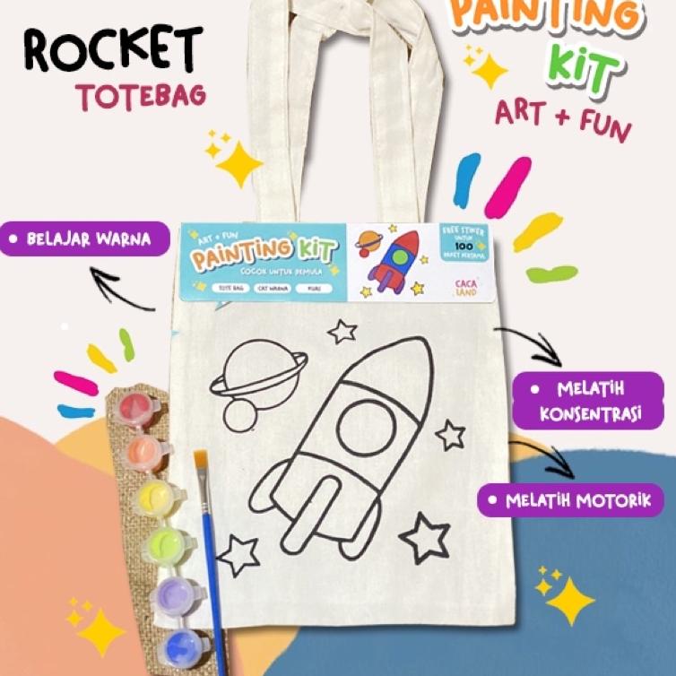 Jual E4D2 Mainan edukasi anak / lukis tas / lukis totebag / painting ...
