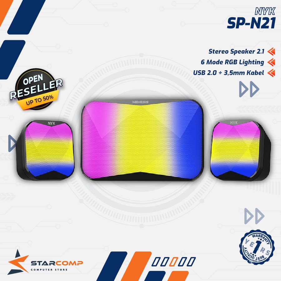 Jual NYK SP-N21 Speaker Gaming Fobos RGB 2.1 with Subwoofer | Shopee ...