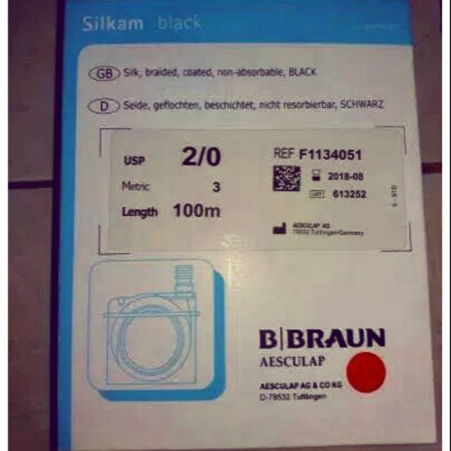 Jual B Braun Silkam Silk Black 2/0 100M | Shopee Indonesia