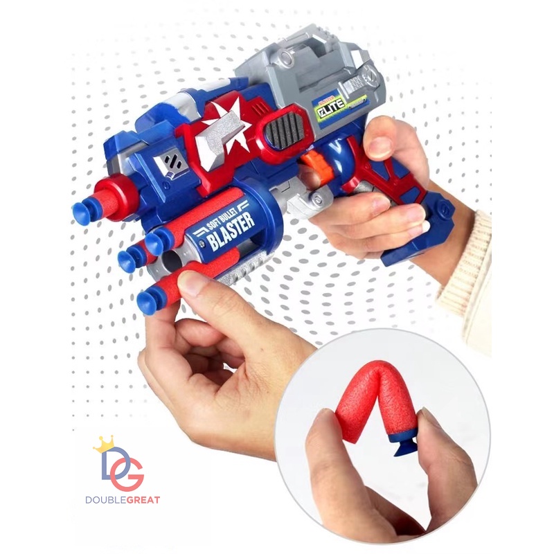 Jual DOUBLE GREAT MAINAN PISTOL TEMBAK BLASTER GABUS AVENGER CAPTAIN ...