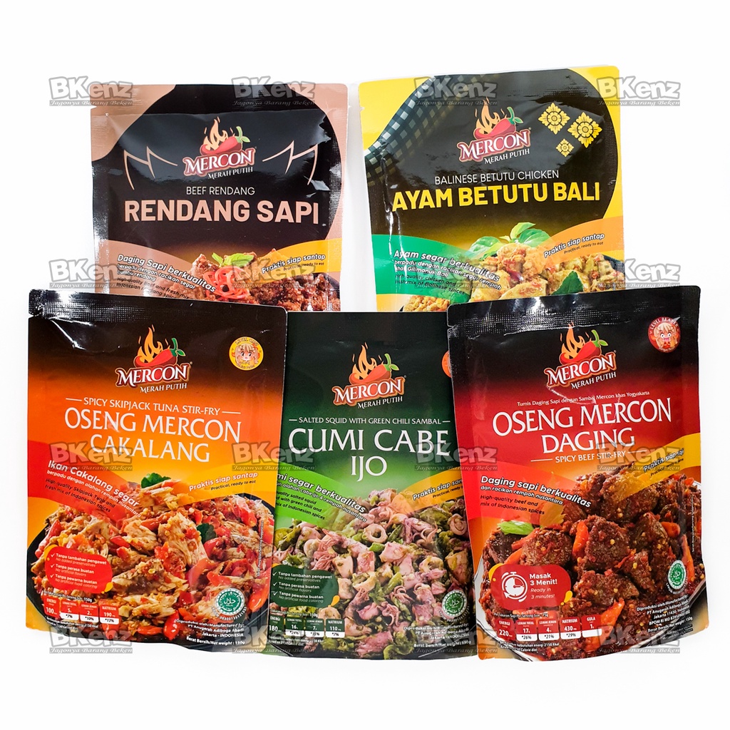 Jual Oseng Mercon Merah Putih Daging Cakalang Cumi Rendang Ayam Betutu ...