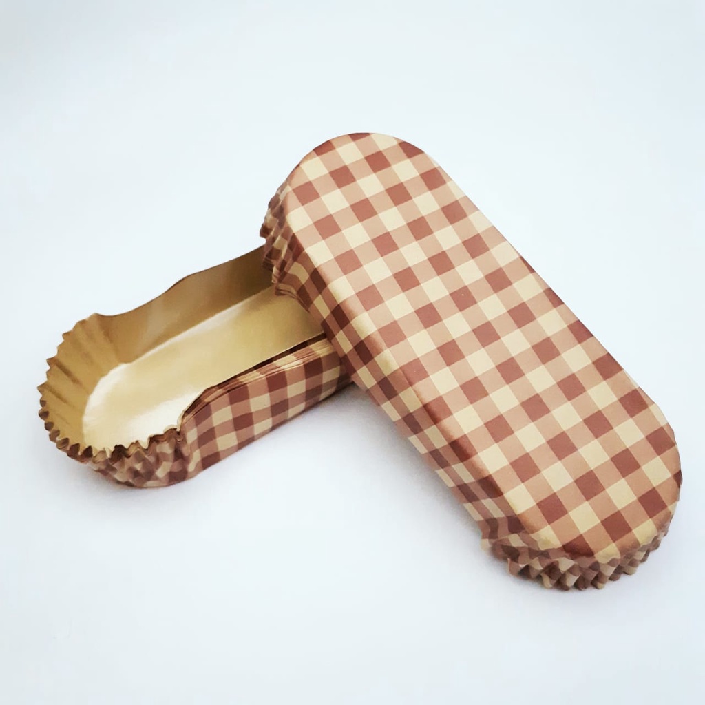Jual Oval Paper Cup Cake Case Laminasi / Cup Kertas Alas Roti Grid ...