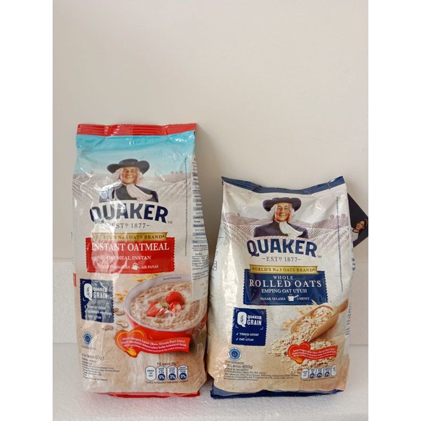 Jual Quaker Instant Oatmeal 800 Gram + Quaker Rolled Oats 800 Gram ...