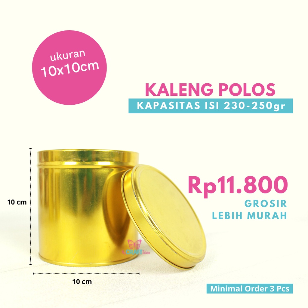 Jual Kaleng Polos 10x10cm | MIN. ORDER 3pcs | Kaleng Gold | Kaleng ...
