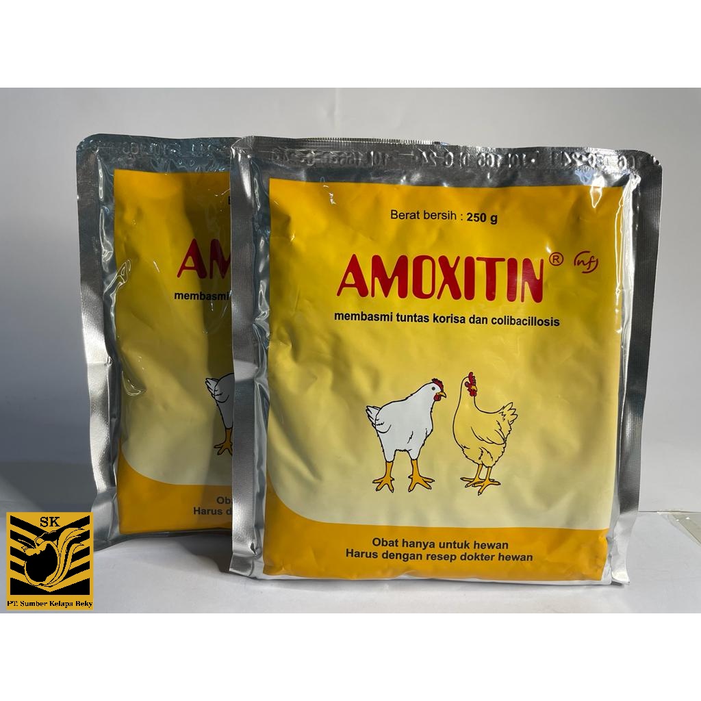 Jual Pembasmi Tuntas Korisa dan Colibacillosis Ayam Amoxitin 250 Gram ...
