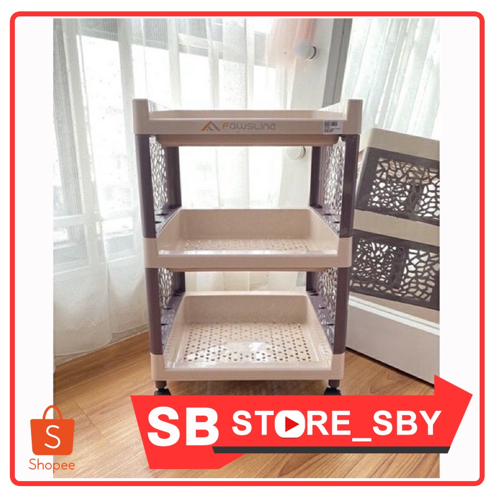 Jual FAWSLINE RAK SUSUN SERBAGUNA / RAK PLASTIK SUSUN KECIL 3 TINGKAT ...