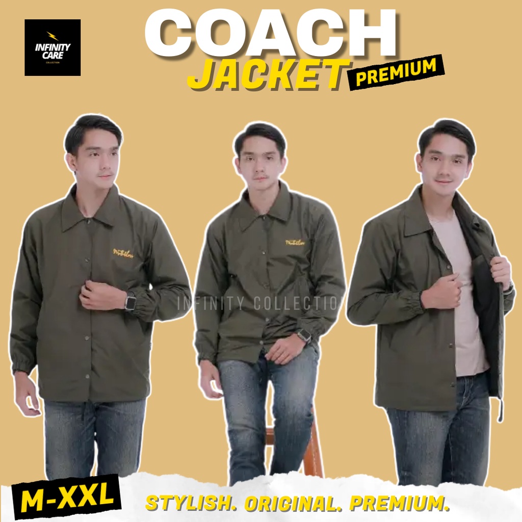 Jual Coach Jacket Pria Original MTBS Simple Distro Warna Army Bahan ...
