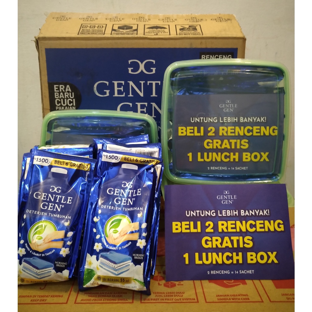 Jual Gentle Gen Deterjen Tumbuhan free Lunch Box / Gentle Gen kemasan ...