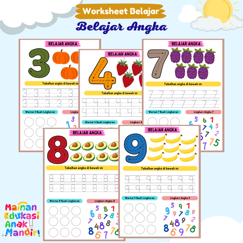 Jual Worksheet AnakAktivitas Menggunting dan Menempel / Buku Belajar ...