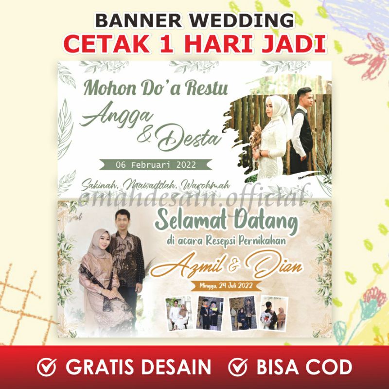 Jual Banner Wedding Banner Pernikahan Banner Selamat Datang Termurah