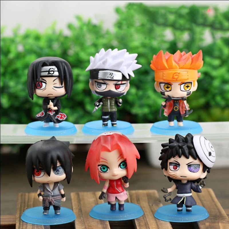 Jual Figure Naruto Sasuke Obito Itachi Chibi Figure Set 6 PCS | Shopee ...