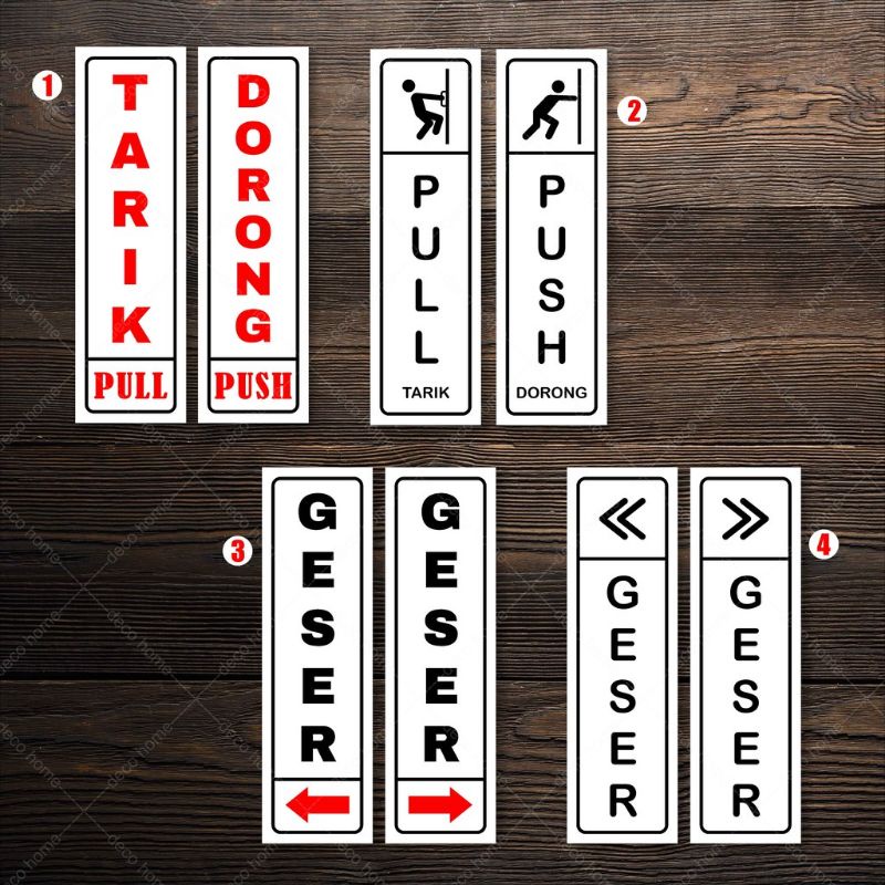 Jual STICKER PINTU TARIK, DORONG, GESER | Shopee Indonesia