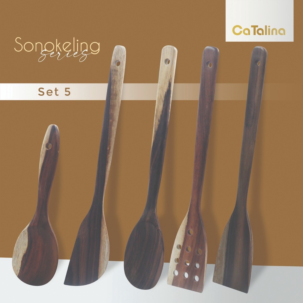 Jual Paket Isi 5 Pcs Spatula Sutil Kayu Sonokeling Alat Masak ...