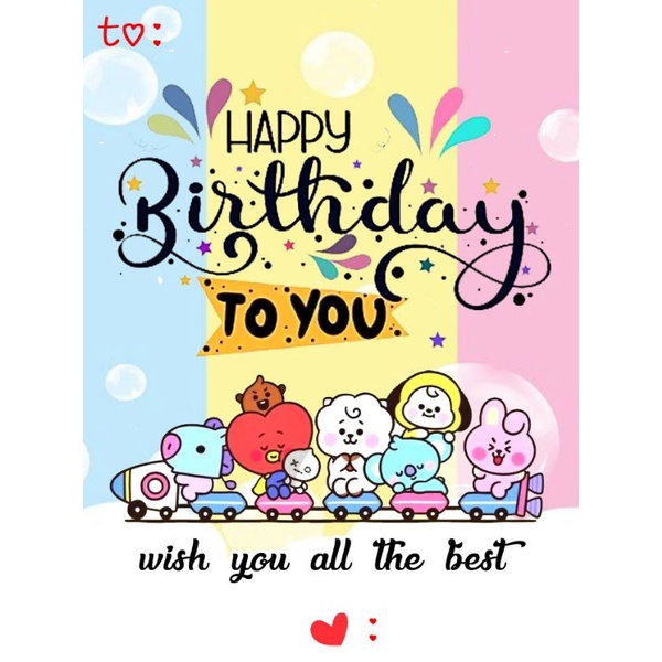 Jual BT21 BTS Birthday Card Kartu Ulang Tahun | Shopee Indonesia