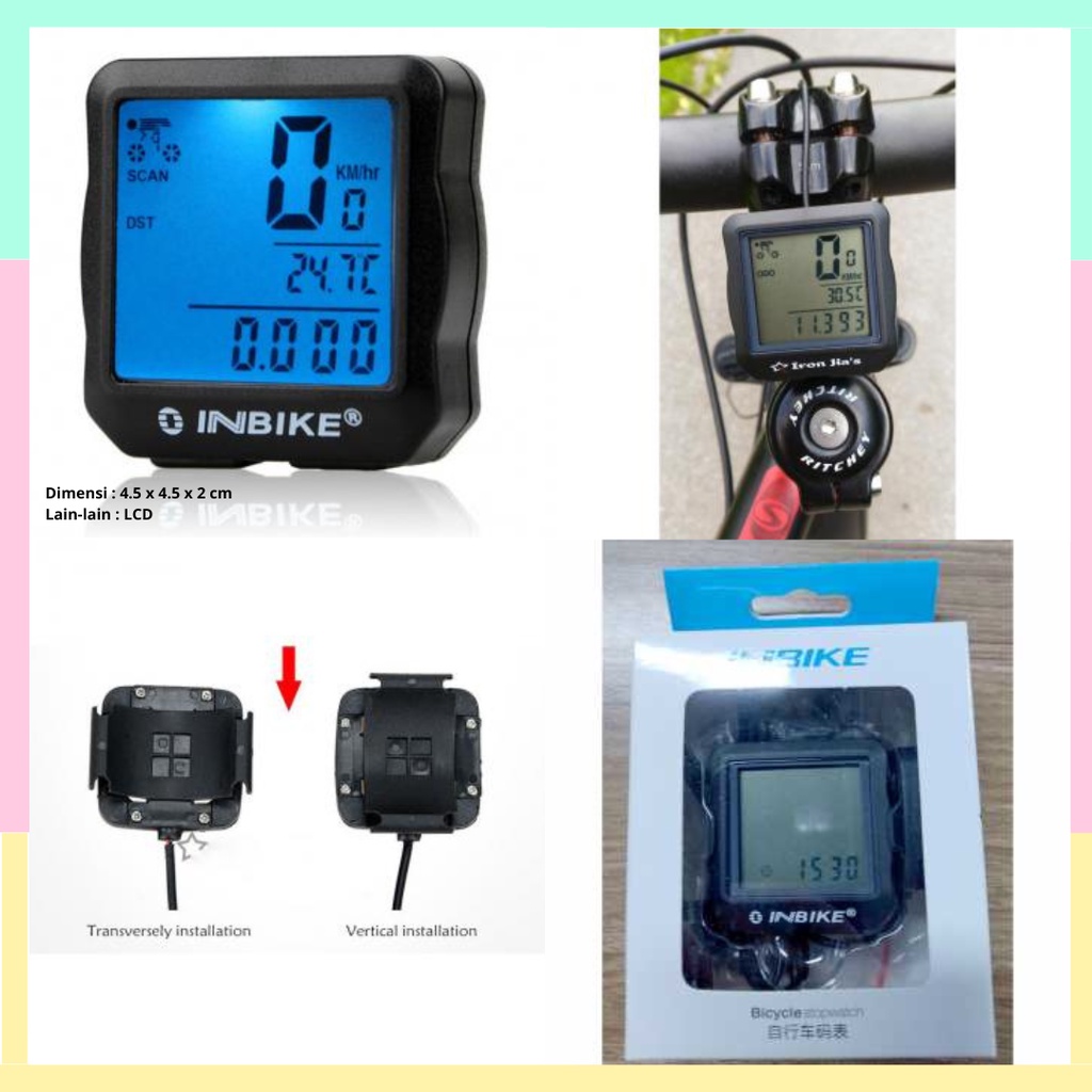 Jual Inbike Speedometer Sepeda 14 Function LCD Display Bicycle - C528 ...