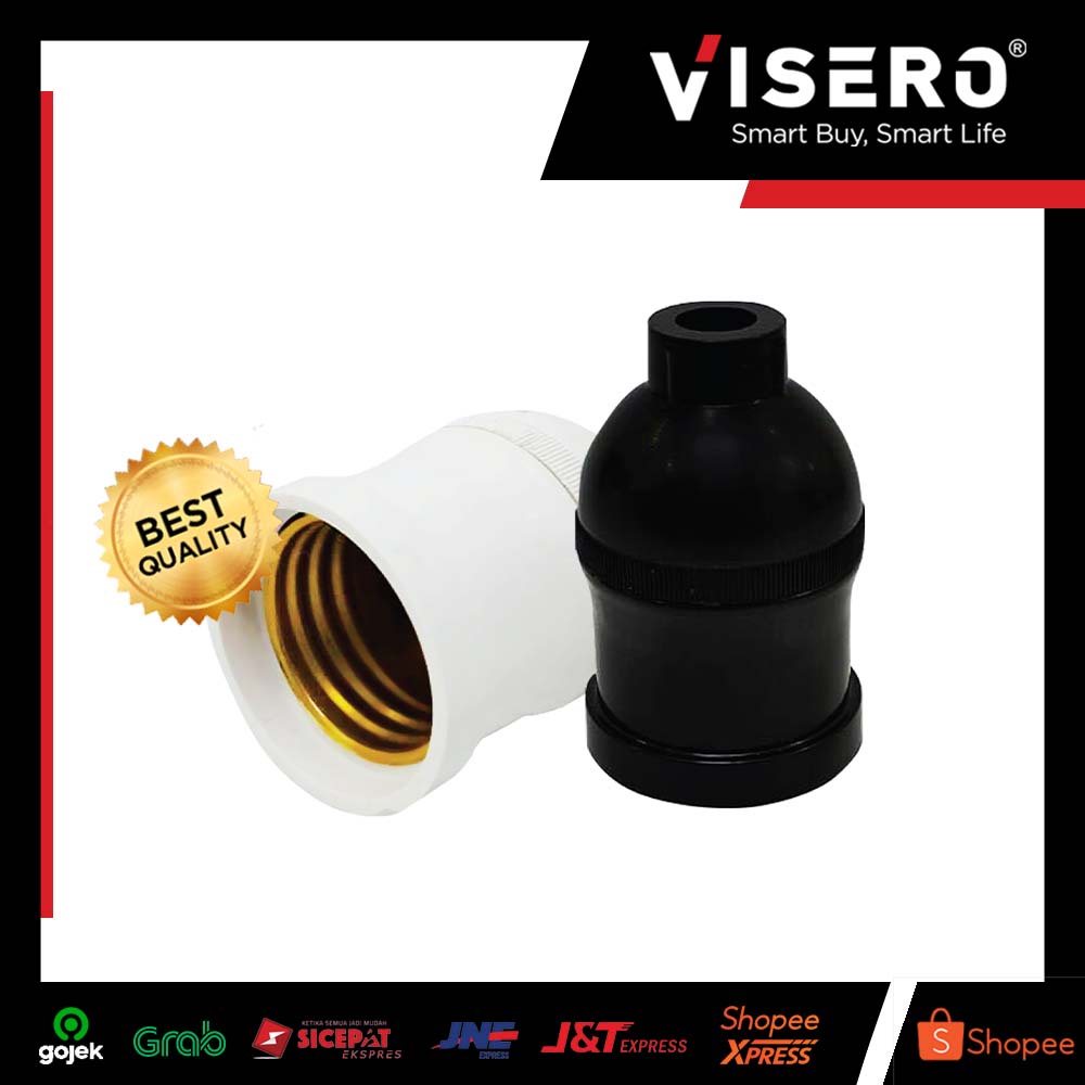 Jual Fitting Gantung / Fitting Lampu E27 Bahan Tebal Putih Visero (VPG-107) | Shopee Indonesia