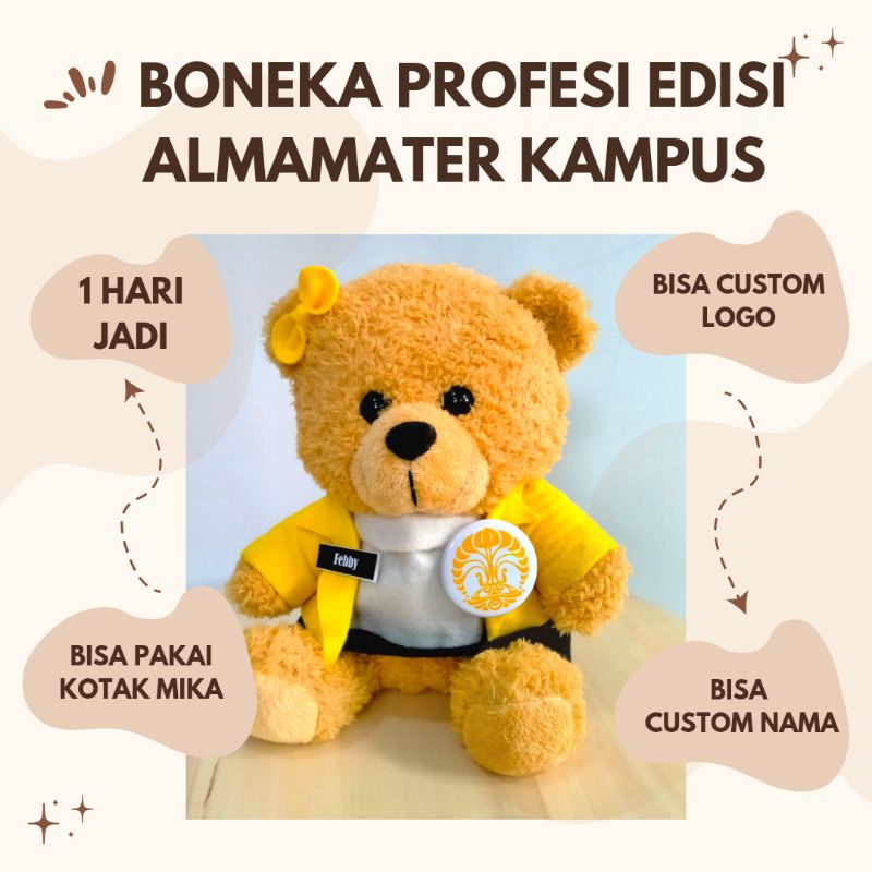 Jual BONEKA PROFESI ALMAMATER KAMPUS / BONEKA WISUDA CUSTOM / BONEKA ...