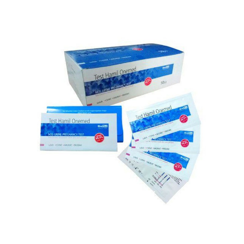 Jual TES KEHAMILAN ONEMED 1 BOX ISI 50 PCS / HCG PP TEST STRIP PACK ...