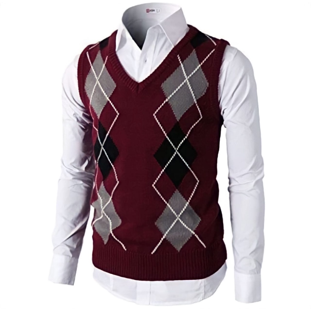 Jual Rompi Rajut Pria Vest Diamond Style Korean New | Shopee Indonesia