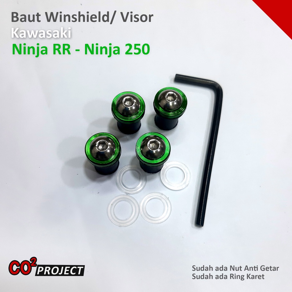 Jual Baut Visor Ninja RR - Baut Winshield Ninja 250 Fi - Mur Karet ...
