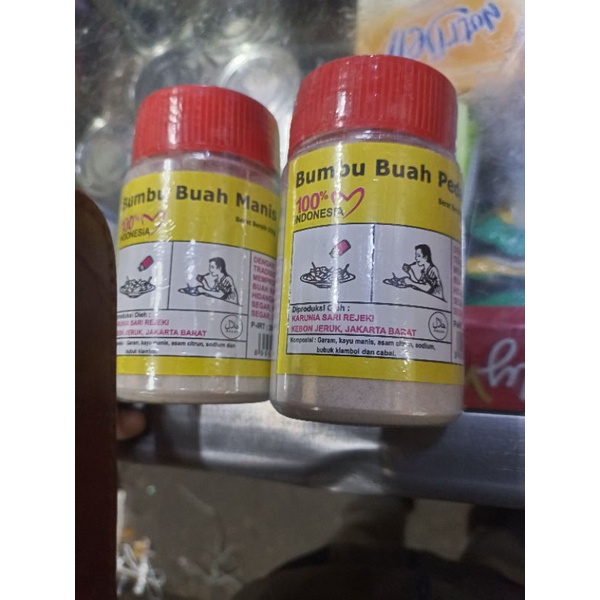 Jual Garam Bubuk Buah Manis Pedas Asin Rujak 1 botol Segar Fresh segar ...