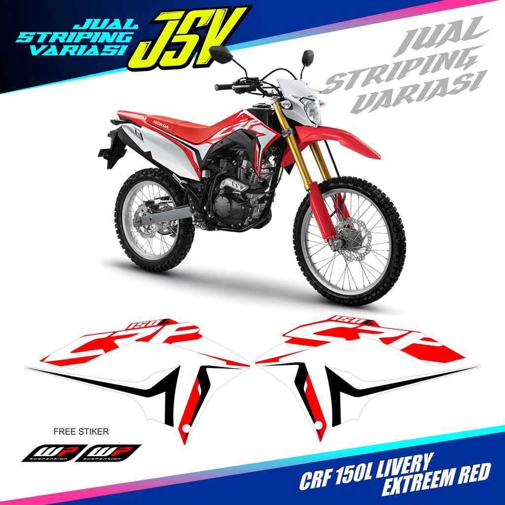 Jual Striping Honda CRF 150 L Extreem Red, Merah Putih, dan Hitam ...