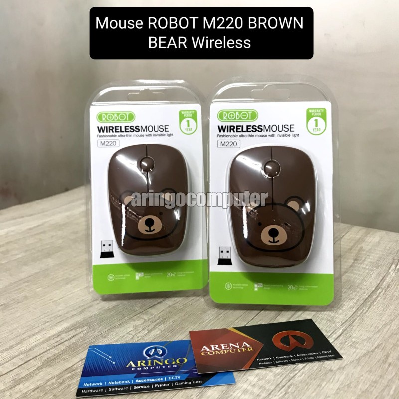 Jual Mouse ROBOT M220 BROWN BEAR Wireless | Shopee Indonesia