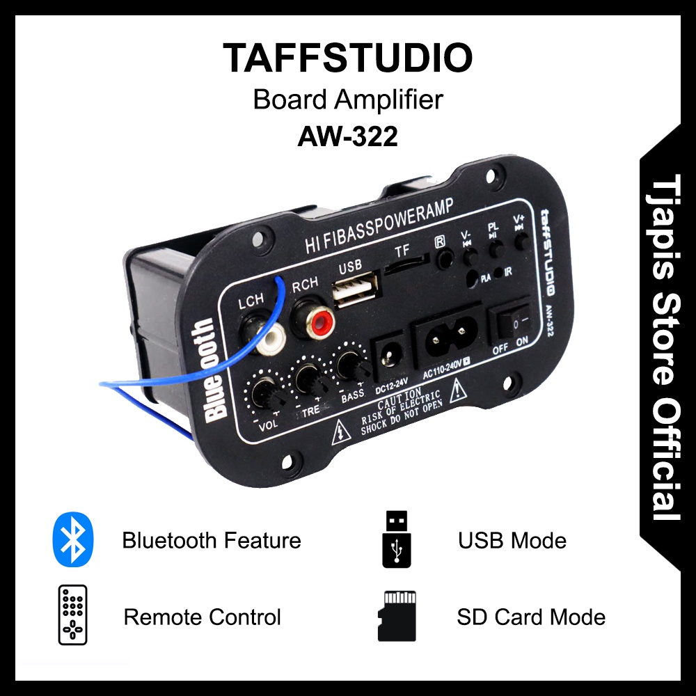 Jual TAFFSTUDIO AMPLIFIER BOARD AUDIO BLUETOOTH USB FM RADIO TF PLAYER ...
