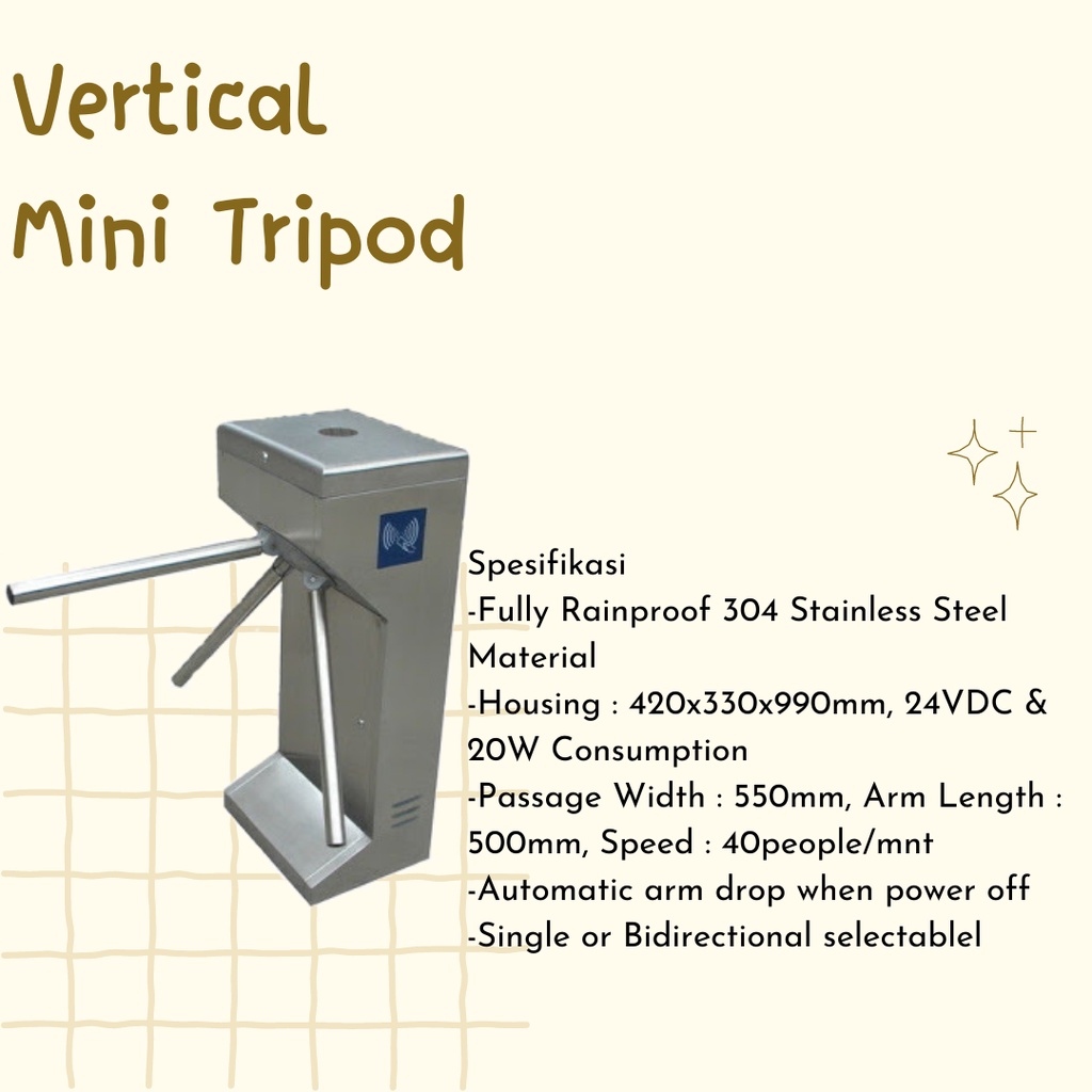 Jual Vertical Tripod Turnstile.Standing tripod gate/ Mini tripod gate ...