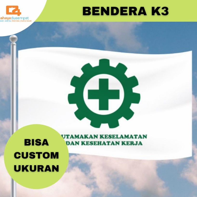 Jual Bendera K3 Standar Depnaker Satin Bisa Custom Ukuran | Shopee ...